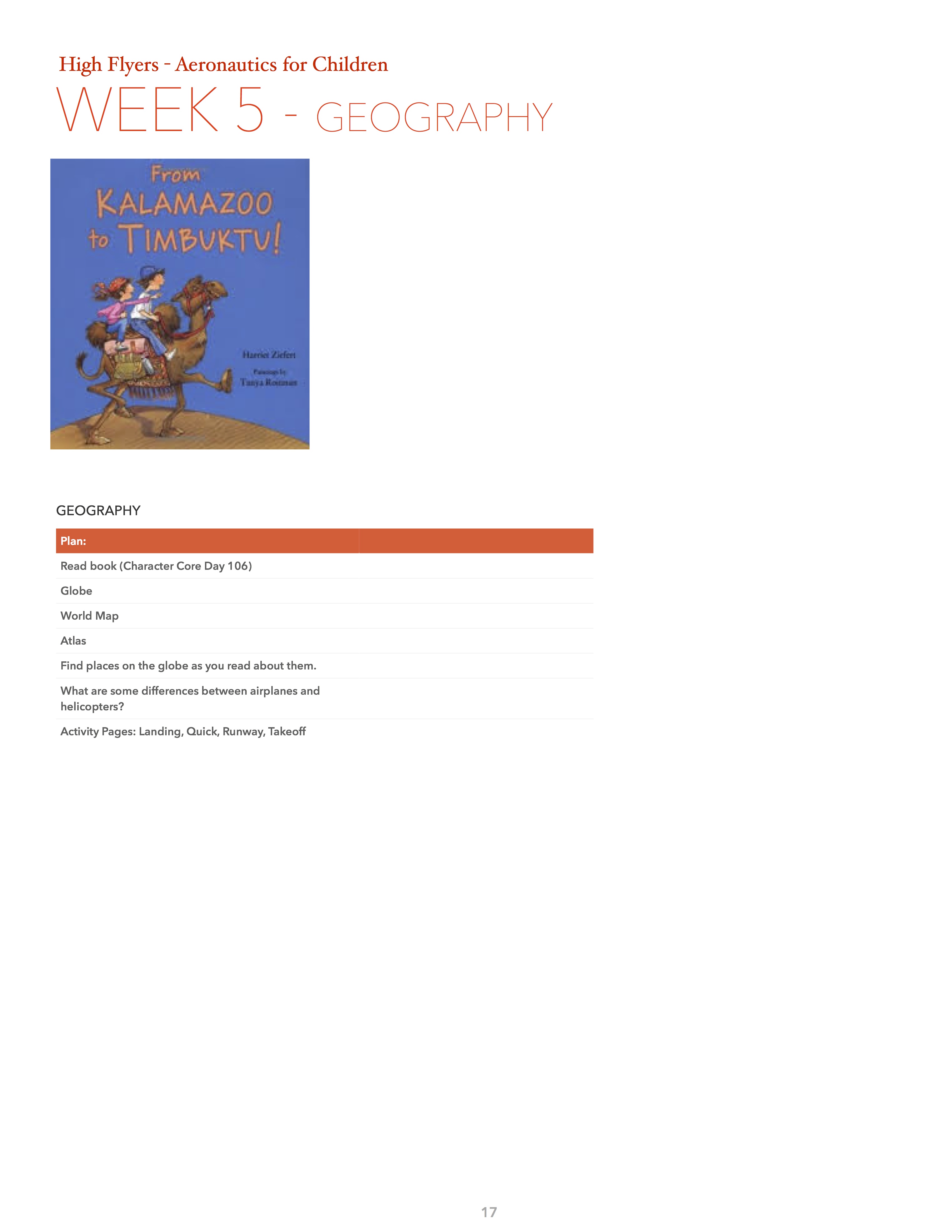 5 Geography | Character core curriculum